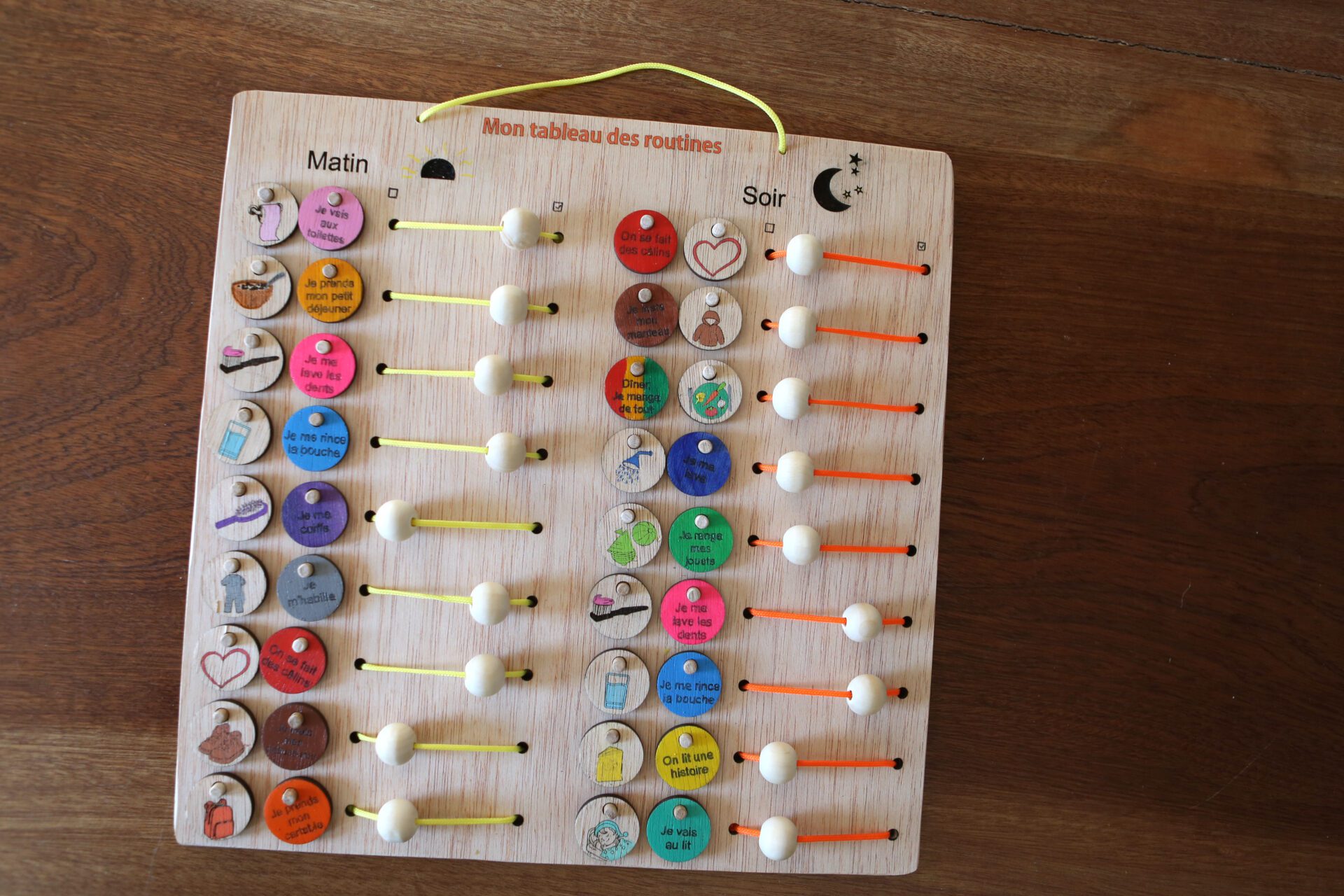 Tableau des routines - Bouliwood Créations Bois